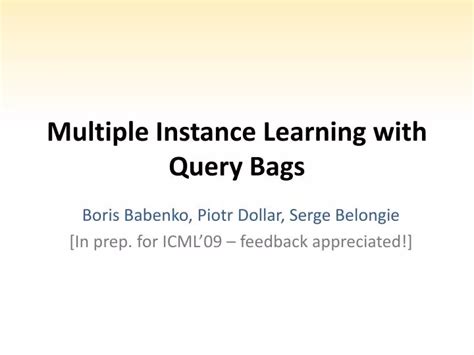 ppt multiple instance learning with query bags powerpoint