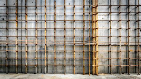 Industrial Concrete Wall With Exposed Rebar AI Generated Stock Illustration Illustration Of