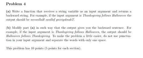 Solved Problem 4 A Write A Function That Receives A String