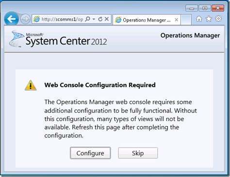 Scom 2012 Web Console Configuration No Longer Required” Scom Synapse