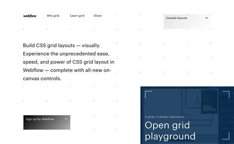 Build Css Grid Layouts Visually Webflow One Page Website Award