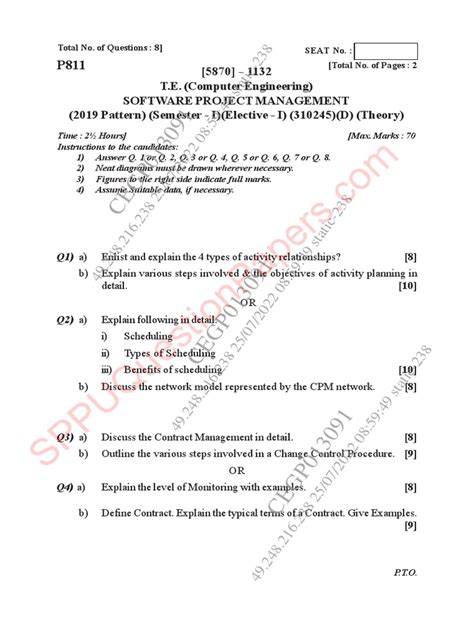 Be Computer Engineering Semester 5 2022 May Software Project Management Spm Pattern 2019 Pdf