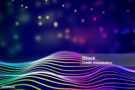 3d 사운드 파도 입자 부동입니다 데이터 추상 시각화입니다 3차원 형태에 대한 스톡 벡터 아트 및 기타 이미지 3차원 형태 가리키기 가상현실 Istock