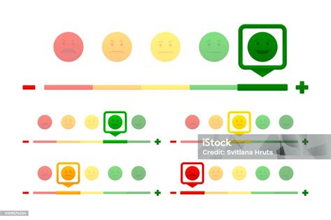 품질 수준 등급을 나타내는 감정적 아이콘 비즈니스 피드백 지표 개념입니다 나쁨 보통 좋음 우수와 같은 다양한 수준의 등급 벡터 그림입니다 만족에 대한 스톡 벡터 아트 및