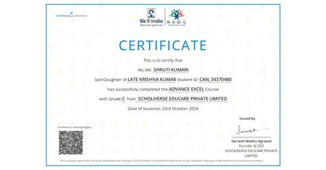 Shruti Kumari On Linkedin Successfully Completed The Advanced Excel Training From Internshala