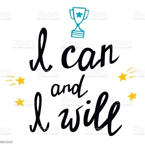 나는 필기 글자를 할 수 있고 나는 것입니다 자기 동기 부여와 목표를 달성 영감 따옴표의 벡터 그림 경쟁에 대한 스톡 벡터 아트 및 기타 이미지 Istock
