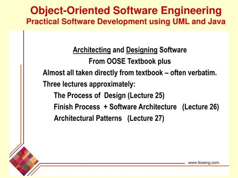 Ppt Object Oriented Software Engineering Practical Software Development Using Uml And Java