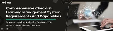 Lms Requirements And Capabilities Your Comprehensive Checklist