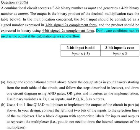 SOLVED Please Answer In Detail Question 20 A Combinational Circuit