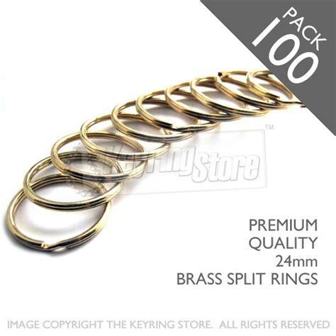 24mm 25mm Split Ring Brass Plated Key Ring Pack 100 The Keyring Store
