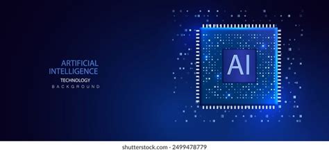 Cpu Ai Banner Futuristic Microchip Processor Stock Vector Royalty Free 2499478779 Shutterstock