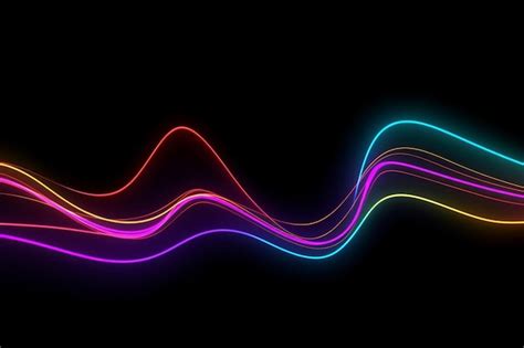 Premium Ai Image Neon Color Single Line Effect Black Background