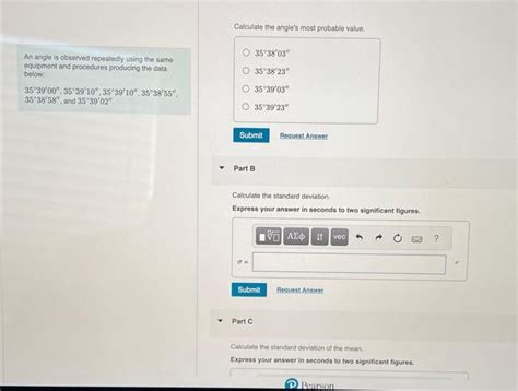 Solved Calculate The Angles Most Probable Value Part B