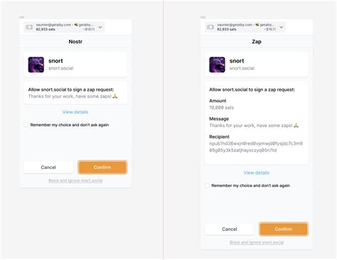 Improve Nostr Signing Screens · Issue 2212 · Getalbylightning Browser