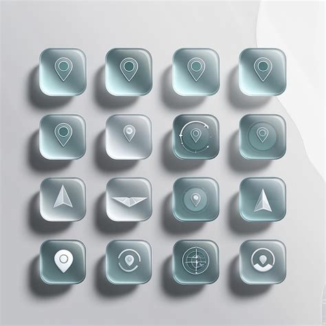 Realistic Set Of Glassmorphism Ui Icons For Website Or Mobile App