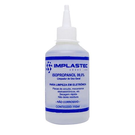 Álcool Isopropílico 110ml Isopropanol Implastec