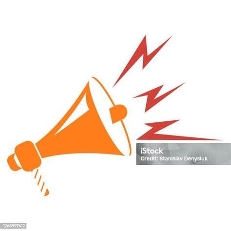 흰색 배경에 고립 된 평면 스타일의 메가 폰 일러스트레이션 포스터 카드 배너 전단지를 위한 디자인 요소 벡터 일러스트레이션rn 0명에 대한 스톡 벡터 아트 및 기타 이미지