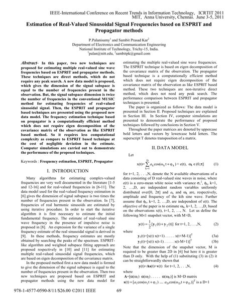 Pdf Estimation Of Real Valued Sinusoidal Signal Frequencies Based On