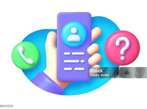 스마트폰 운영자 3d 어떤 목적으로든 훌륭한 디자인으로 전화하십시오 스마트폰의 온라인 어시스턴트 가상 도움말 서비스 벡터 그림 3차원 형태에 대한 스톡 벡터 아트 및 기타