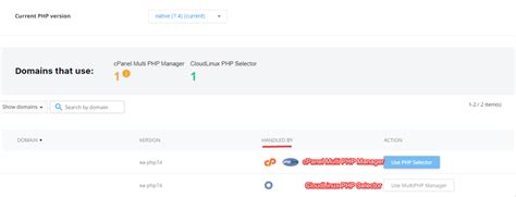 hướng dẫn sử dụng select php version và multiphp manager trên hosting