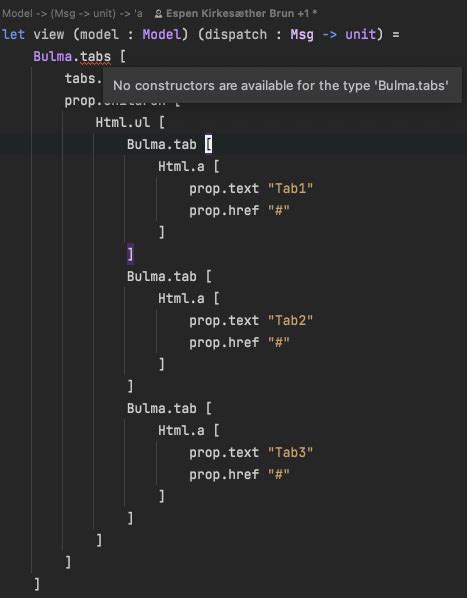 No Constructors Are Available For The Type Bulma Tabs Issue Dzoukr Feliz Bulma GitHub