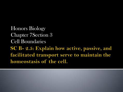 Ppt Honors Biology Chapter 7section 3 Cell Boundaries Powerpoint