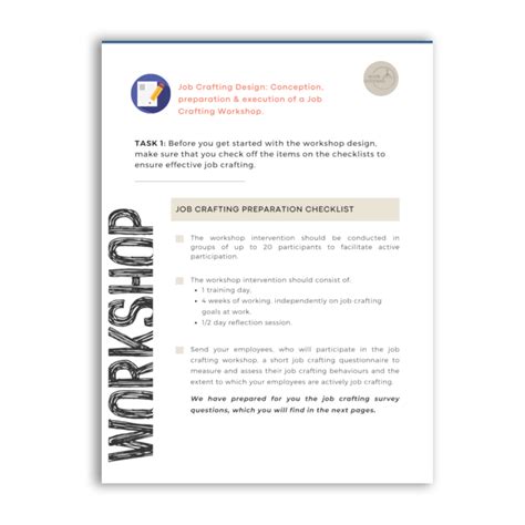 Job Redesign Workshop Guide Work Unlocked