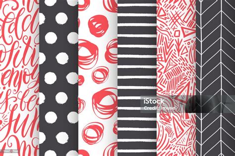 추상 손으로 그린 기하학적 간단한 최소한의 완벽 한 패턴 설정 합니다 폴카 도트 줄무늬 파도 랜덤 기호 텍스처입니다 벡터