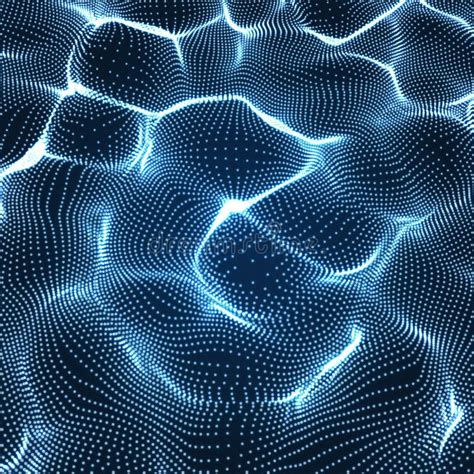 Array With Dynamic Particles 3d Futuristic Technology Style Abstract