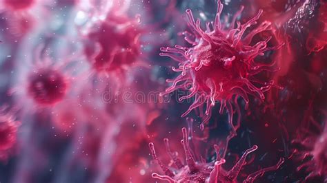 Close Up Of A Virus In Microscope 3d Render Stock Illustration