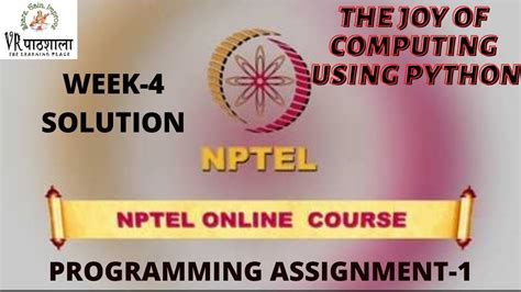 Nptel The Joy Of Computing Using Python Week 4 Programming