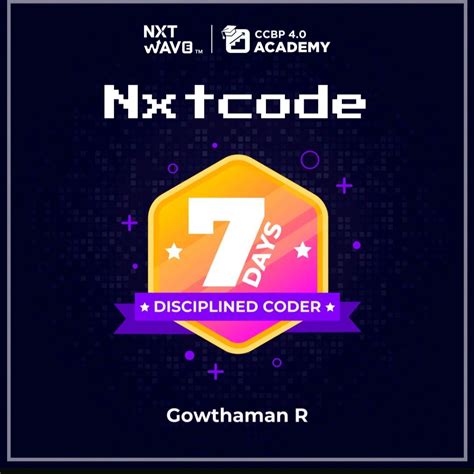 Nxtwave Disciplinedcoder Nxtwave Rahulattuluri Gowthaman Ramalingam