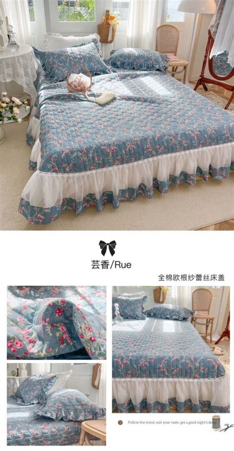 維多利亞風玫瑰全棉3件套床蓋萬用被外貿韓式全棉絎縫被三件套純棉床蓋手工拼布夾棉衍縫被子床單 空調被 床包 床罩 蝦皮購物