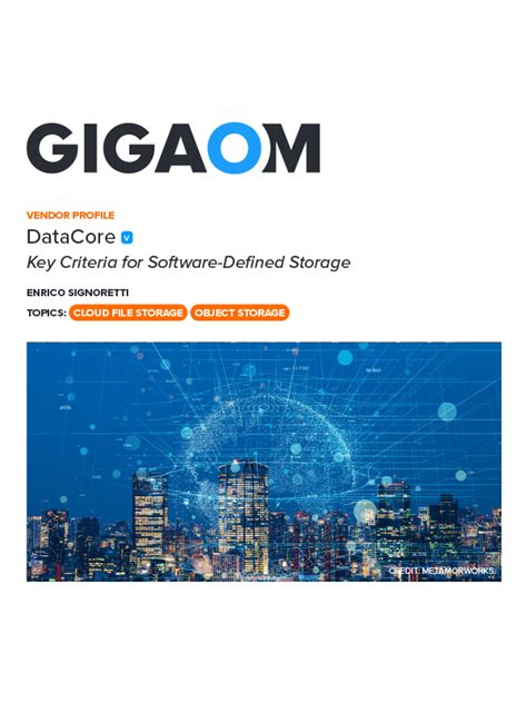 Gigaom Datacore Sansymphony Key Criteria For Software Defined Storage Datacore Software