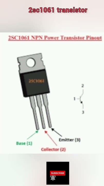 2sc1061 Npn Power Transistor Electronic Pinout Npn Transistor 2sc1061 1061 Shorts Youtube
