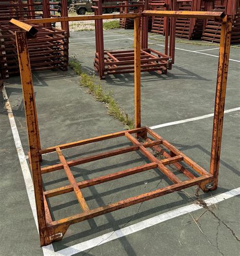 portable stack rack nesting pallet stacker rack warehouse orange 2 000 lb capacity