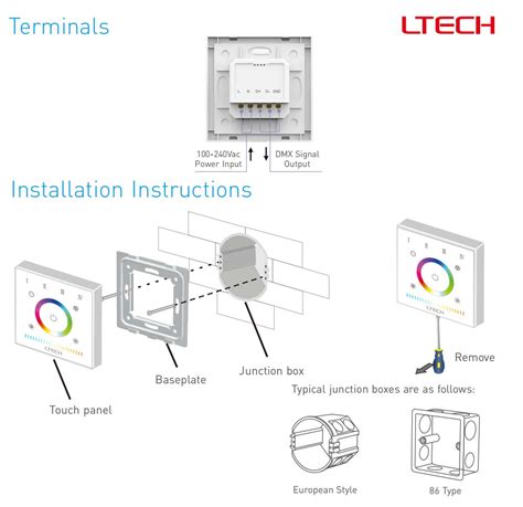 EX S Touch Wall Panel For RGB RGBW RGBWW LED Lights