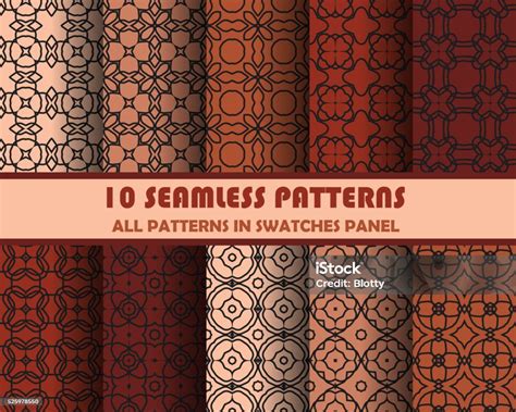 Vector Set Of Geometric Seamless Patterns For Design Stock Illustration