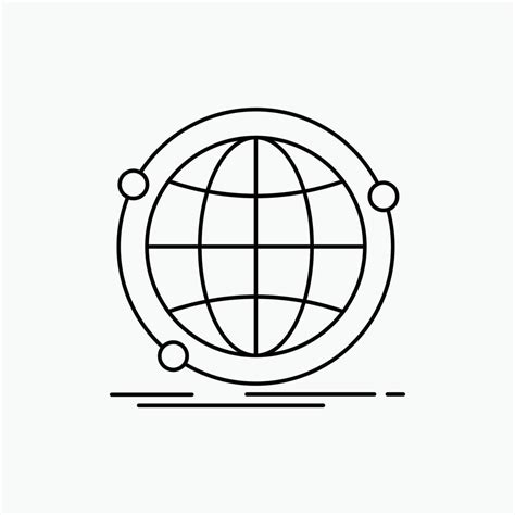 Data Global Internet Network Web Line Icon Vector Isolated