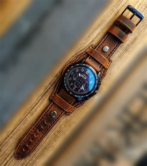 Handmade Leather Cuff Watch Strap Personalized Band Etsy
