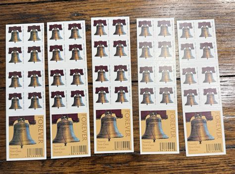 Usps First Class Forever Stamps 5 Liberty Bell Booklets 100stamps