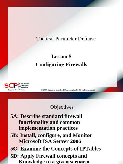 Lesson 5 Configuring Firewalls Pdf Firewall Computing Computer Network