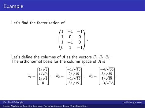 3 Linear Algebra For Machine Learning Factorization And Linear