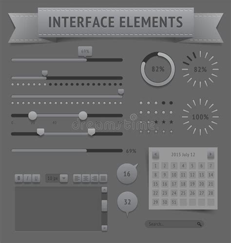 User Interface Design Elements Template Kit For A Stock Vector Illustration Of Modern