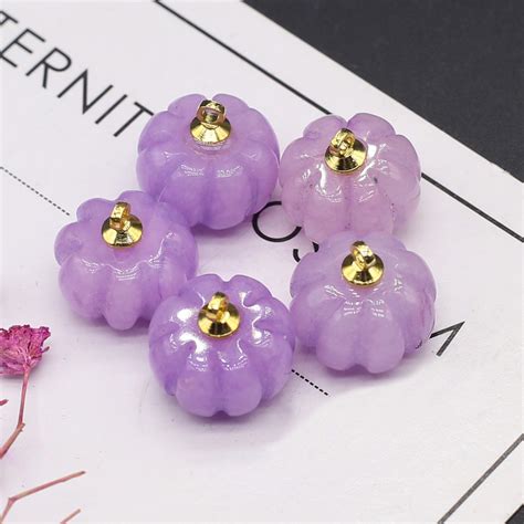 Badu Bg 5 бр Обагрена в бял камък дърворезба с мини висулка във формата на тиква за изработка