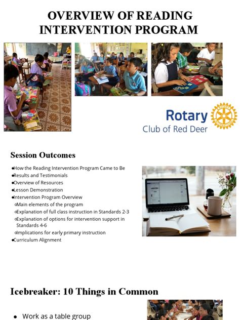 Overview Of Reading Intervention Program Day 1 Pdf