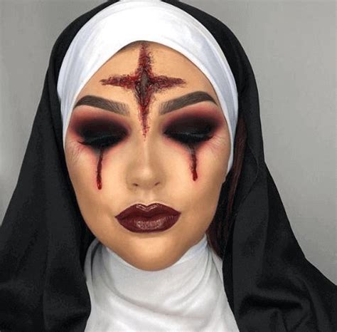 Nun Halloween Costume Halloween Kürbis Schnitzen Horror Makeup