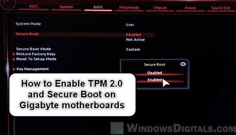 Enable Tpm 20 And Secure Boot On Gigabyte Pc Rwindows10howto
