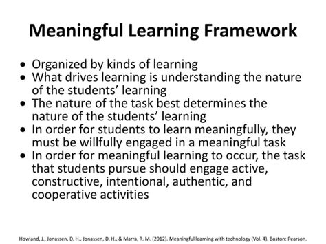 Meaningful Learning Framework Ppt