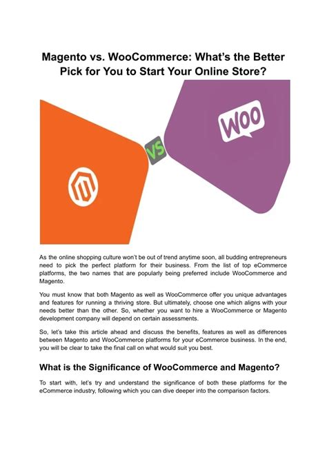 Ppt How To Choose Woocommerce Vs Magento For Ecommerce Woocommerce Expert Insight
